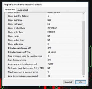 Simple exponential crossover code for amibroker